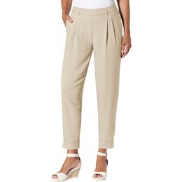 CR&Eacute;ATION L Damen Bundfaltenhose mit fixiertem Saum sand Gr&ouml;&szlig;e 38