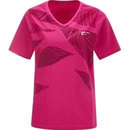 Damen Sportshirt mit Stretch-Anteil fuchsia-gemustert Gr&ouml;&szlig;e 52/54