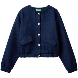United Colors Of Benetton Damen United Colors Of Benetton Bomberjacke mit Knopfleiste in Strickware blau 40
