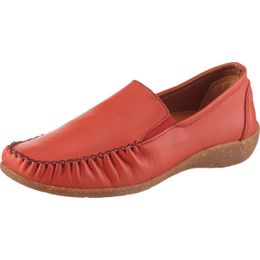 Loretta Damen Slipper mit Gummizug rot Gr&ouml;&szlig;e 36
