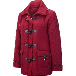 CR&Eacute;ATION L Damen Steppjacke mit aufgesetzten Pattentaschen dunkelrot Gr&ouml;&szlig;e 36