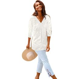 CR&Eacute;ATION L Damen Longbluse ecru Gr&ouml;&szlig;e 42