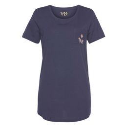 Vivance Schlafshirt Damen Gr&ouml;&szlig;e L dunkelblau / mischfarben