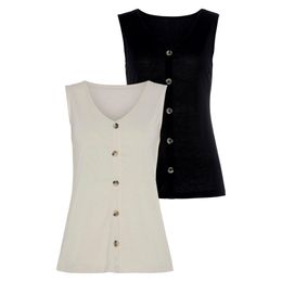 Lascana Top Damen Gr&ouml;&szlig;e S/M beige / schwarz