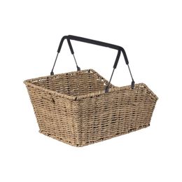 Basil Hinterradkorb "Cento Rattan Look" MIK 2.0 in seegras-braun | Gr.: onesize