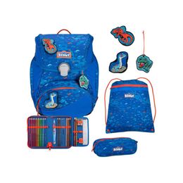 Scout Alpha Exklusiv Superflash - Schulranzen Set 4tlg. (Blue Dino) in Blue Dino | Gr.: onesize
