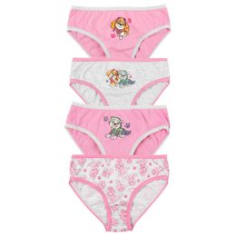 4er Pack PAW PATROL Panty Unterhose Slip Unterw&auml;sche in grau/rosa | Gr.: 110/116