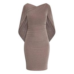 Vera Mont Cocktailkleid im Glitzer-Look in Taupe/Silver | Gr.: 44