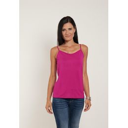 Spaghettitop Seidel Moden, Damen, Gr. 44, pink (magenta), Obermaterial: 95% Viskose, 5% Elasthan, unifarben, regular fit taillenbedeckt, V-Ausschnitt, Tops, mit dezentem V-Ausschnitt, MADE IN GERMANY