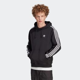 Kapuzensweatshirt adidas originals "3-STRIPES HOODY", Herren, Gr. S, schwarz, Obermaterial: 70% Baumwolle, 30% Polyester, gestreift, normal, Rundhals, Sweatshirts