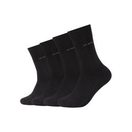 Langsocken Camano "ca-soft", Herren, Gr. 36-40, schwarz (blavk), Baumwolle, Elasthan, Polyamid, Viskose, unifarben, Socken, mit dezentem Logodruck