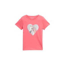 T-Shirt Tom Tailor, M&auml;dchen, Gr. 92/98, pink (pink dream), Single Jersey, Obermaterial: 100% Baumwolle, bedruckt, regular fit h&uuml;ftbedeckend, Rundhals, Shirts T-Shirt, mit Pailetten-Print, Pferde f&uuml;r Girls