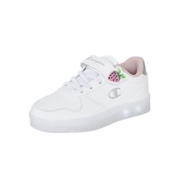 Sneaker Champion "GLW G PS", M&auml;dchen, Gr. 29,5, wht, vti, sil, Synthetik, Schuhe Sneaker, mit cooler Blinkfunktion