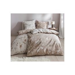 bonprix Wendbare Linon-Bettw&auml;sche, beige, 100% Baumwolle