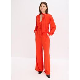 bonprix Jumpsuit aus flie&szlig;endem Viskose-Mix, rot