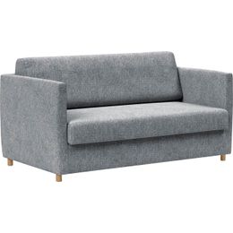 3-Sitzer INNOVATION LIVING &trade; "Olan Schlafsofa, innovativ und modern, kompakte Stellfl&auml;che", grau, B:159cm H:75cm T:91cm, Sofas, leichtg&auml;ngiger Ausklappmechanismus; schmale Armlehnen, Eichenf&uuml;&szlig;e
