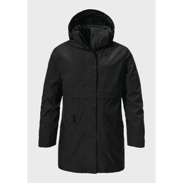 Sch&ouml;ffel Parka SCH&Ouml;FFEL "Urban Ins Parka Style Malkay WMS", Damen, Gr. 38, schwarz (9990, schwarz), Oberstoff: Aussenseite: 100% Polyester; (Membran: Thermoplastisches Polyurethan); Futter: 100% Polyester; Wattierung: 100% Polyester, regular fit, hoch geschlossener Ausschnitt, Jacken Parka