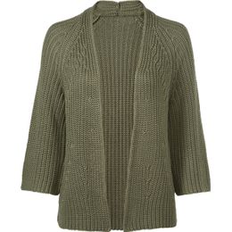 Heine Damen Cardigan in offener Form khaki, Gr&ouml;&szlig;e 34