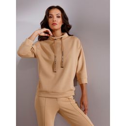 CREATION L PREMIUM Wit Damen Sweatshirt mit Bindeb&auml;ndern, camel, Gr&ouml;&szlig;e 36