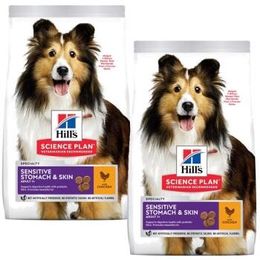 Hill's Hill's Science Plan Trockenfutter Hund, Adult, Sensitive, Stomach & Skin 2x14 kg