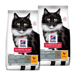 Hill's Hill's Science Plan Trockenfutter Katze, Mature Adult, Sterilised, mit Huhn 2x3 kg