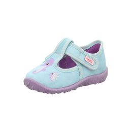 Superfit Hausschuh 'SPOTTY' Jungen Gr&ouml;&szlig;e 18 hellblau / lila / schwarz / wei&szlig;
