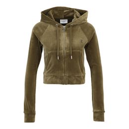 Juicy Couture Petite Sweatjacke 'MADISON' Damen Gr&ouml;&szlig;e S anthrazit / dunkelgr&uuml;n