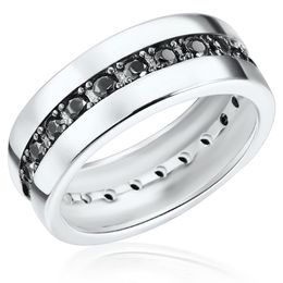 Rafaela Donata Ring Damen Gr&ouml;&szlig;e 60 schwarz / silber
