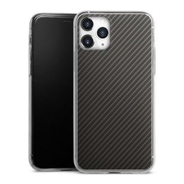 DeinDesign iPhone 11 Pro Handy Slim Case Silikon Handyh&uuml;lle transparent H&uuml;lle extra d&uuml;nn Muster Carbon Metallic Look Silikon Slim Case
