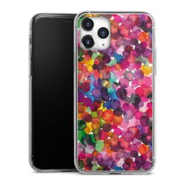 DeinDesign iPhone 11 Pro Handy Slim Case Silikon Handyh&uuml;lle transparent H&uuml;lle extra d&uuml;nn Water Colour Colourful Points Silikon Slim Case