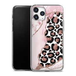 DeinDesign iPhone 11 Pro Handy Slim Case Silikon Handyh&uuml;lle transparent H&uuml;lle extra d&uuml;nn Marble Glitzer Leopard Silikon Slim Case
