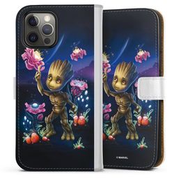 DeinDesign iPhone 12 Pro Max Handy Klapph&uuml;lle Handyh&uuml;lle aus Kunst Leder wei&szlig; Flip Case Baby Groot Marvel Guardians Of The Galaxy Sideflip mit Lasche