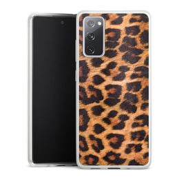 DeinDesign Galaxy S20 FE Handy Slim Case Silikon Handyh&uuml;lle transparent H&uuml;lle extra d&uuml;nn Leopard Fur Animal Print Silikon Slim Case