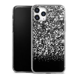 DeinDesign iPhone 11 Pro Handy Slim Case Silikon Handyh&uuml;lle transparent H&uuml;lle extra d&uuml;nn Muster Glitzer Snowflake Silikon Slim Case