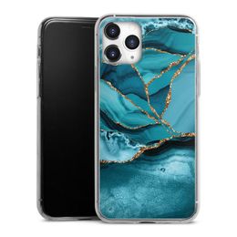 DeinDesign iPhone 11 Pro Handy Slim Case Silikon Handyh&uuml;lle transparent H&uuml;lle extra d&uuml;nn Glitzer Marble Gemstone Silikon Slim Case