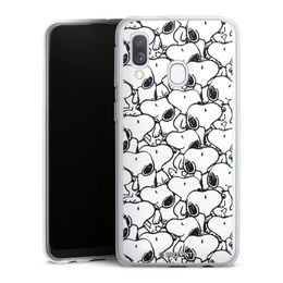 DeinDesign Galaxy A40 Handy Silikon H&uuml;lle Case transparent Handyh&uuml;lle Peanuts Snoopy Muster Silikon Case