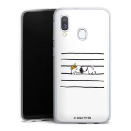 DeinDesign Galaxy A40 Handy Silikon H&uuml;lle Case transparent Handyh&uuml;lle Snoopy Dog Peanuts Silikon Case