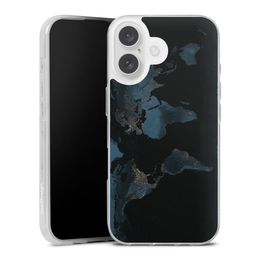 DeinDesign iPhone 16 Handy Silikon H&uuml;lle Case transparent Handyh&uuml;lle World Map Night Map Silikon Case