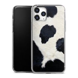 DeinDesign iPhone 11 Pro Handy Slim Case Silikon Handyh&uuml;lle transparent H&uuml;lle extra d&uuml;nn Animal Print Cow Skin Animal Look Silikon Slim Case