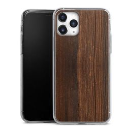 DeinDesign iPhone 11 Pro Handy Slim Case Silikon Handyh&uuml;lle transparent H&uuml;lle extra d&uuml;nn Nut Tree Wooden Look Wood Silikon Slim Case