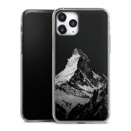 DeinDesign iPhone 11 Pro Handy Slim Case Silikon Handyh&uuml;lle transparent H&uuml;lle extra d&uuml;nn Mountain Snow Mountain Top Silikon Slim Case