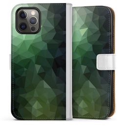 DeinDesign iPhone 12 Pro Max Handy Klapph&uuml;lle Handyh&uuml;lle aus Kunst Leder wei&szlig; Flip Case Tarnmuster Geometric Mosaic Sideflip mit Lasche