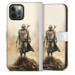 DeinDesign iPhone 12 Pro Max Handy Klapph&uuml;lle Handyh&uuml;lle aus Kunst Leder wei&szlig; Flip Case The Mandalorian Star Wars Official Licensed Product Sideflip mit Lasche