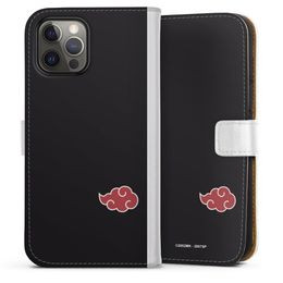 DeinDesign iPhone 12 Pro Max Handy Klapph&uuml;lle Handyh&uuml;lle aus Kunst Leder wei&szlig; Flip Case Naruto Shippuden Akatsuki Official Licensed Product Sideflip mit Lasche
