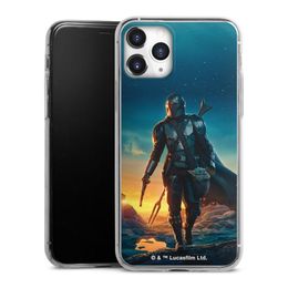 DeinDesign iPhone 11 Pro Handy Slim Case Silikon Handyh&uuml;lle transparent H&uuml;lle extra d&uuml;nn Star Wars The Mandalorian Sunset Silikon Slim Case