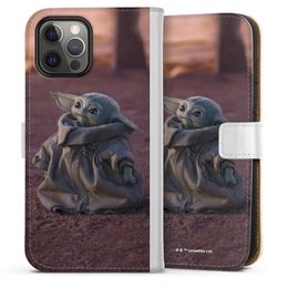 DeinDesign iPhone 12 Pro Max Handy Klapph&uuml;lle Handyh&uuml;lle aus Kunst Leder wei&szlig; Flip Case The Child Star Wars Baby Yoda Sideflip mit Lasche