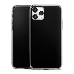 DeinDesign iPhone 11 Pro Handy Slim Case Silikon Handyh&uuml;lle transparent H&uuml;lle extra d&uuml;nn Colour Unicoloured Black Silikon Slim Case