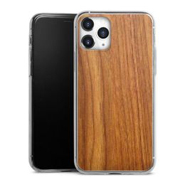 DeinDesign iPhone 11 Pro Handy Slim Case Silikon Handyh&uuml;lle transparent H&uuml;lle extra d&uuml;nn Wooden Look Larch Wood Silikon Slim Case