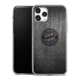 DeinDesign iPhone 11 Pro Handy Slim Case Silikon Handyh&uuml;lle transparent H&uuml;lle extra d&uuml;nn Metallic Look Fcb Fc Bayern M&uuml;nchen Silikon Slim Case