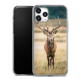 DeinDesign iPhone 11 Pro Handy Slim Case Silikon Handyh&uuml;lle transparent H&uuml;lle extra d&uuml;nn Meadow Deer Forrest Silikon Slim Case